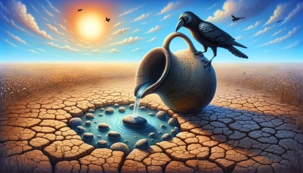 El Cuervo y la Jarra: cuento corto con audio - Cuentos Gratis